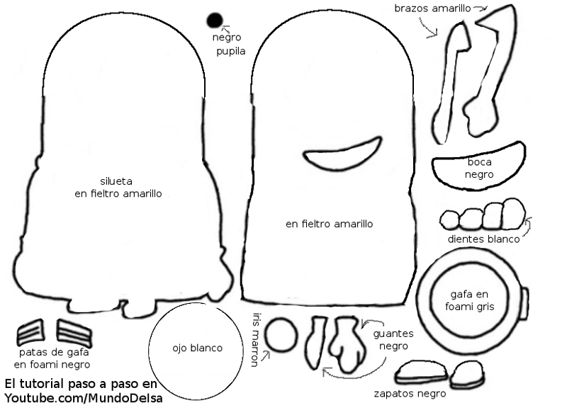 Minions de EVA: Moldes - Artesanato Passo a Passo!