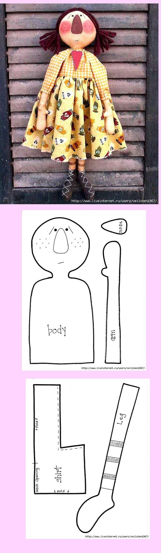 Molde de Boneca de Pano: 20 Ideias para Imprimir - Artesanato Passo a ...