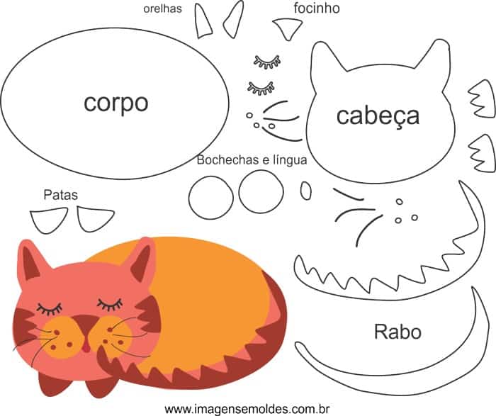 Molde de Gato em Feltro: Como Fazer – 25 Fotos - Artesanato Passo a Passo!