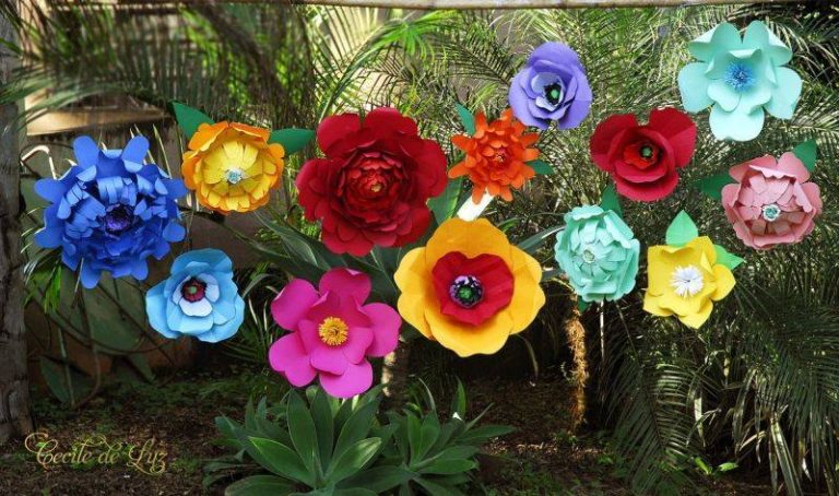 Flor de cartolina fácil com molde: 25 Ideias para arrasar na decoração ...