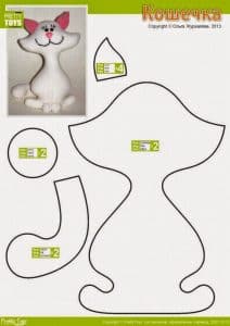 Molde de Gato em Feltro: Como Fazer – 25 Fotos - Artesanato Passo a Passo!