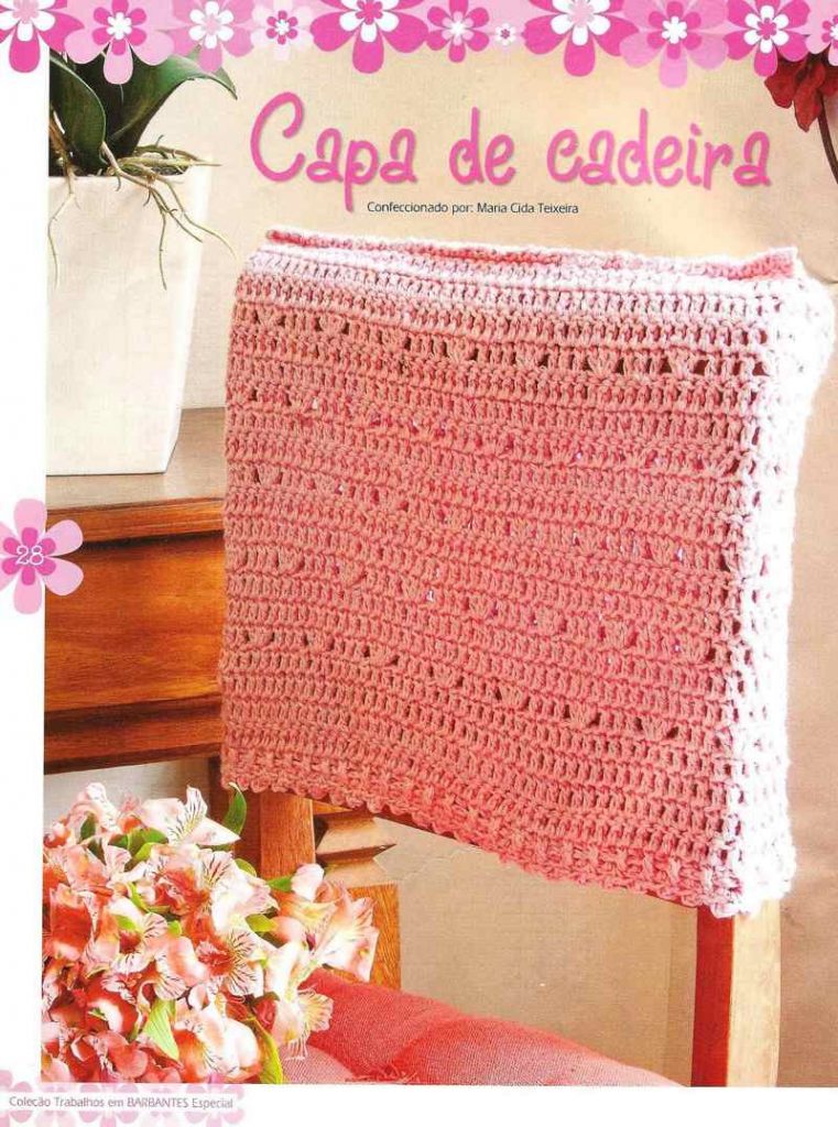 Capa para Cadeira de Crochê Simples: com Gráfico - Artesanato Passo a ...