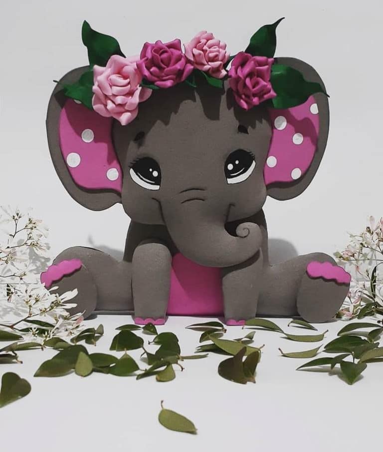 Molde de Elefante para imprimir e usar em feltro, EVA e tecido ...