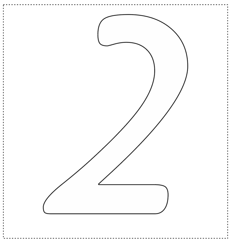 Molde número 2 grande para imprimir, copiar e recortar - Artesanato ...