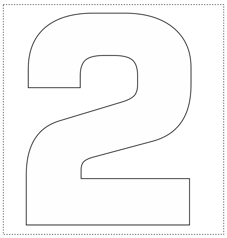 Molde número 2 grande para imprimir, copiar e recortar - Artesanato ...