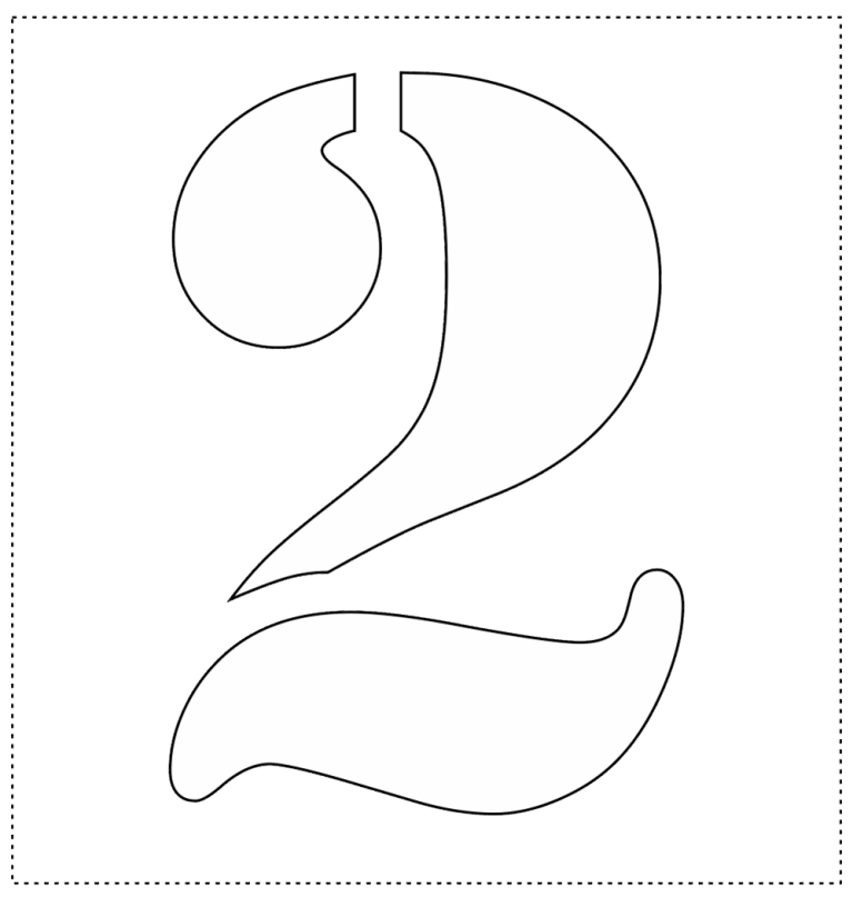 Molde número 2 grande para imprimir, copiar e recortar - Artesanato ...
