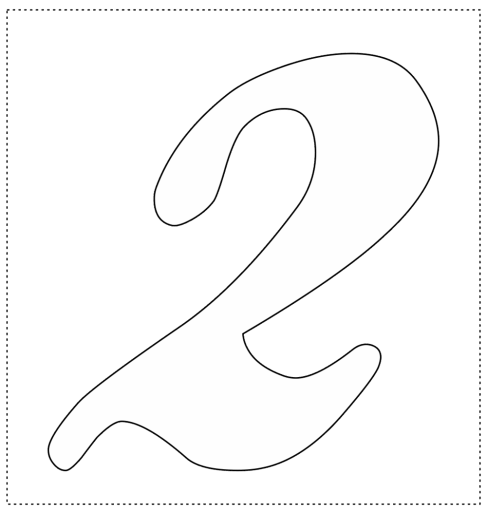 Molde número 2 grande para imprimir, copiar e recortar - Artesanato ...