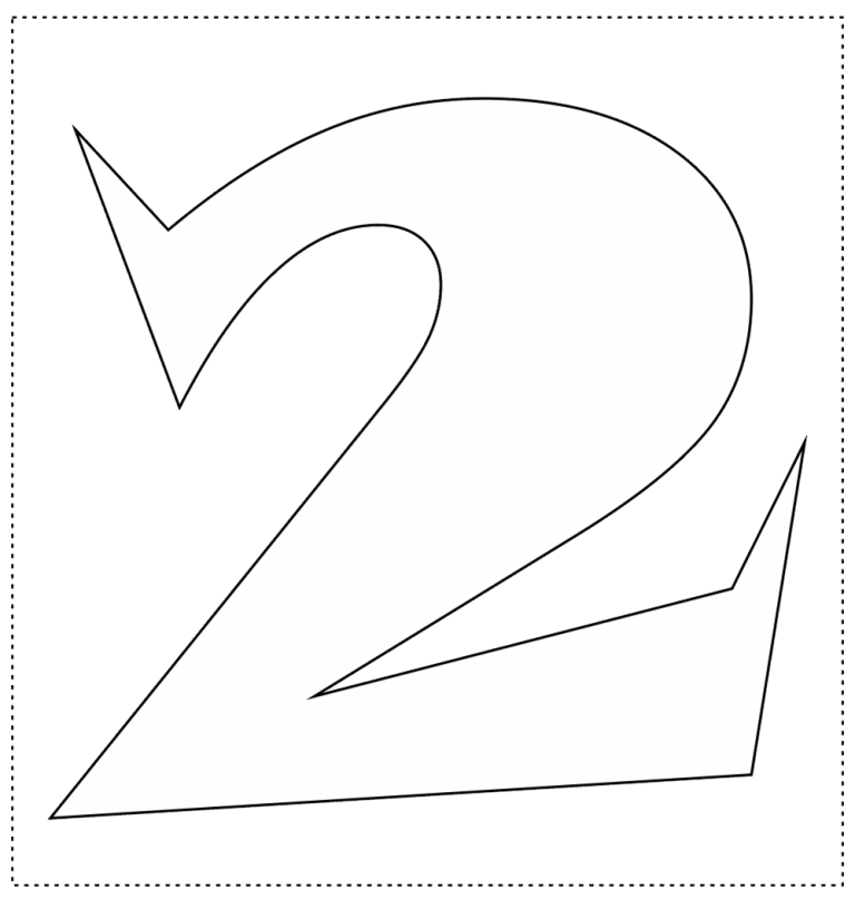 Molde número 2 grande para imprimir, copiar e recortar - Artesanato ...