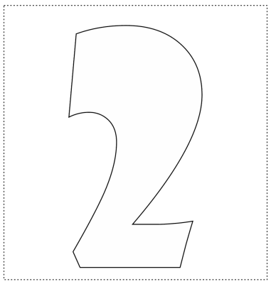 Molde número 2 grande para imprimir, copiar e recortar - Artesanato ...