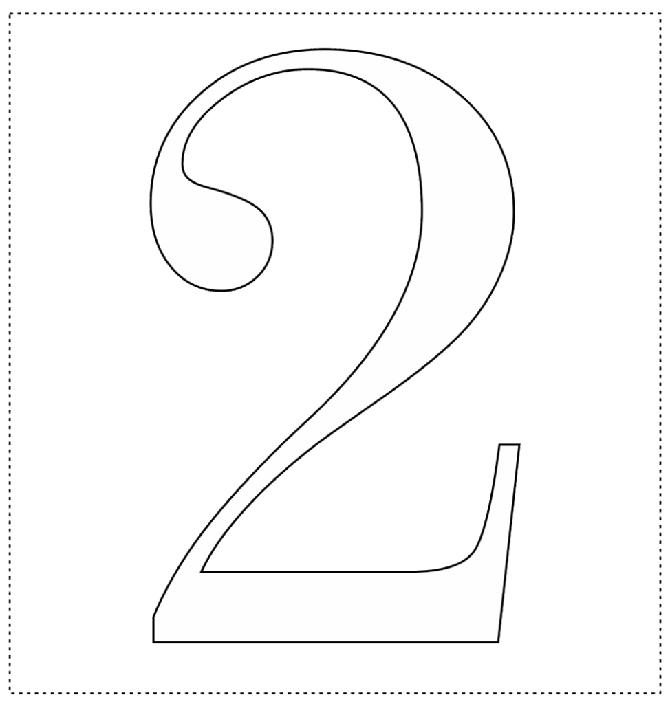 Molde número 2 grande para imprimir, copiar e recortar - Artesanato ...