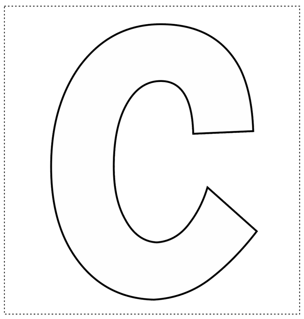 Molde letra C para imprimir tamanho grande - Artesanato Passo a Passo!