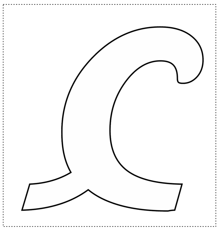 Molde letra C para imprimir tamanho grande - Artesanato Passo a Passo!