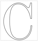 Molde letra C para imprimir tamanho grande - Artesanato Passo a Passo!