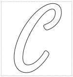 Molde letra C para imprimir tamanho grande - Artesanato Passo a Passo!