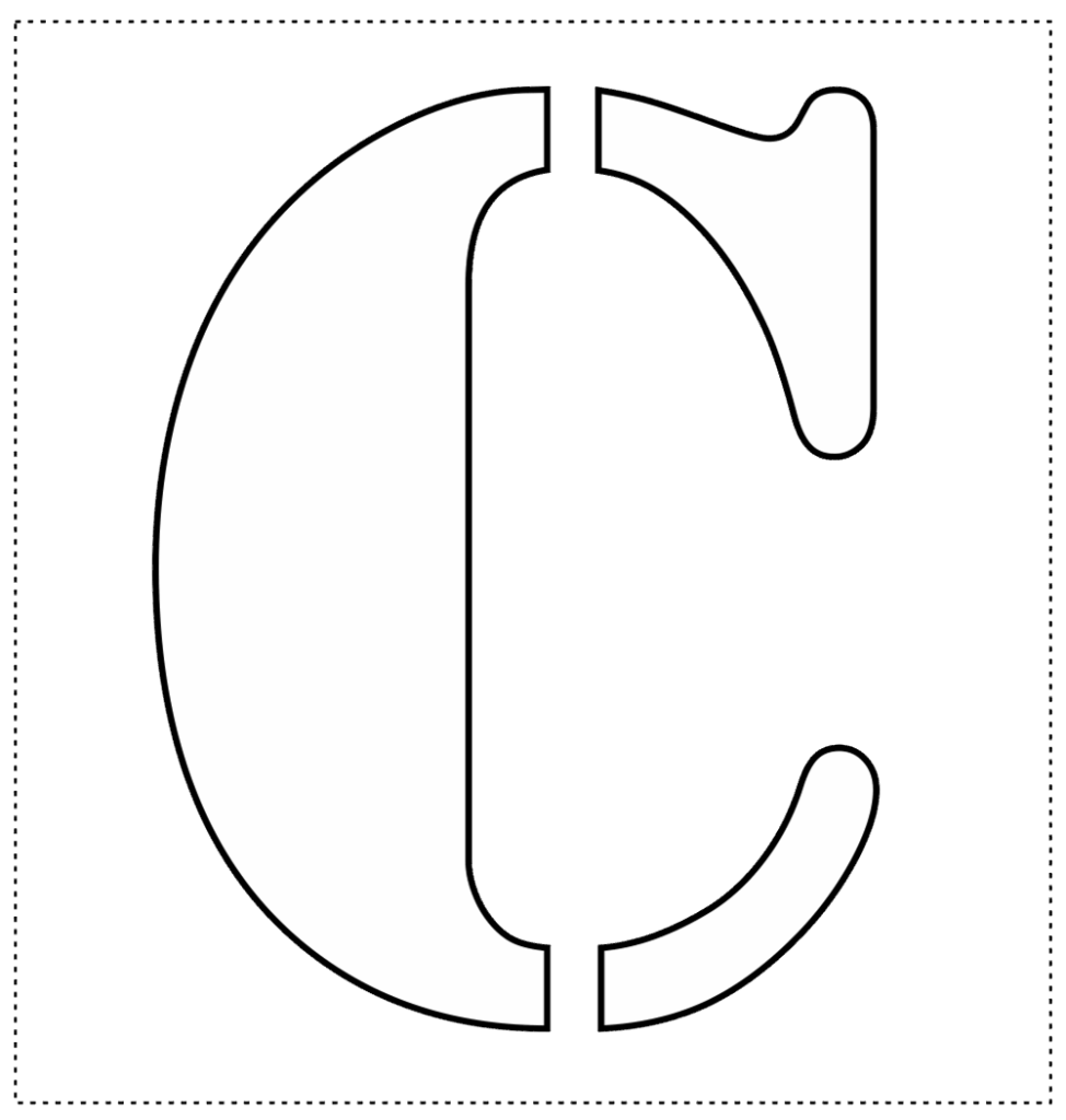 Molde letra C para imprimir tamanho grande - Artesanato Passo a Passo!