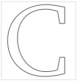 Molde letra C para imprimir tamanho grande - Artesanato Passo a Passo!