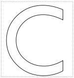 Molde letra C para imprimir tamanho grande - Artesanato Passo a Passo!