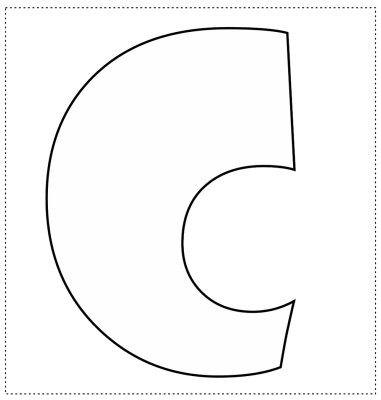 Molde letra C para imprimir tamanho grande - Artesanato Passo a Passo!