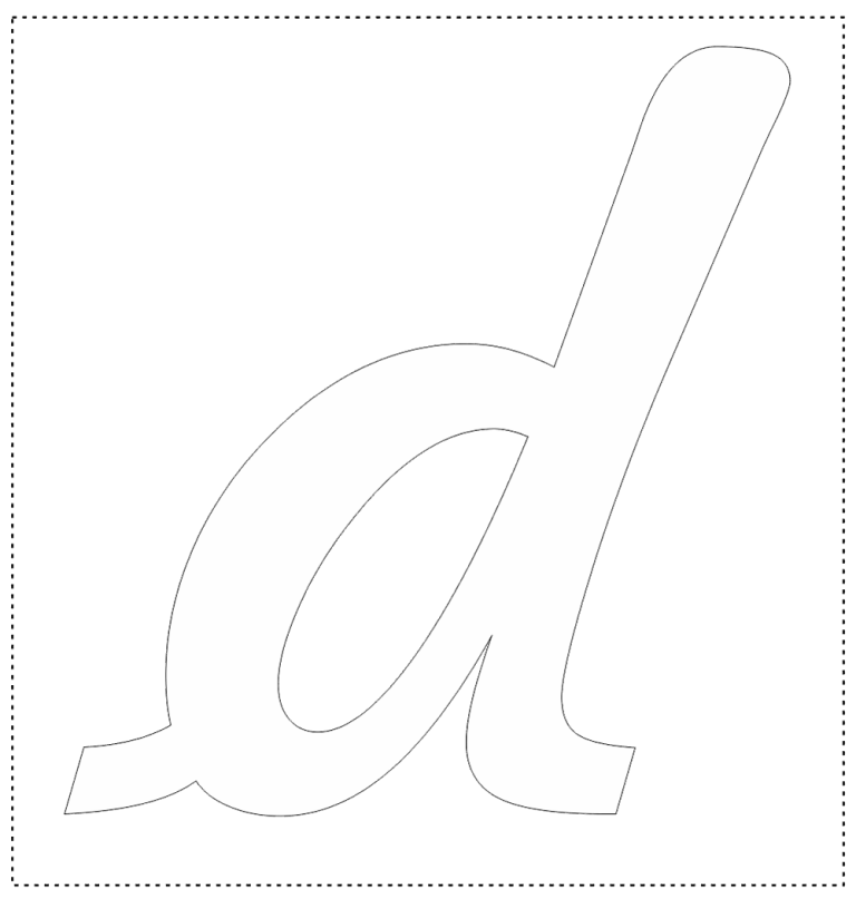 Molde letra D para imprimir: maiúscula, minúscula, cursiva - Artesanato ...