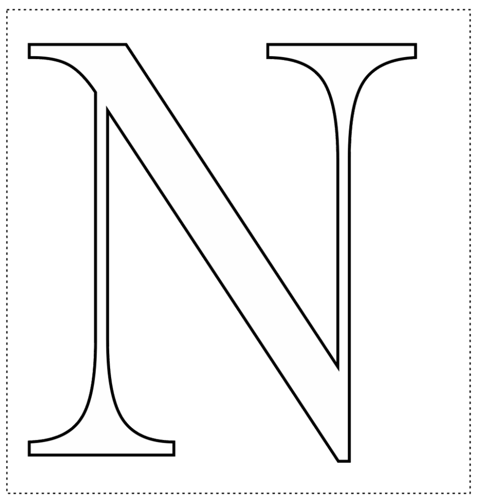 Molde letra N para imprimir e recortar em tamanho grande - Artesanato ...