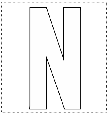 Molde letra N para imprimir e recortar em tamanho grande - Artesanato ...