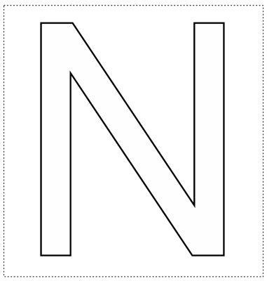 Molde letra N para imprimir e recortar em tamanho grande - Artesanato ...
