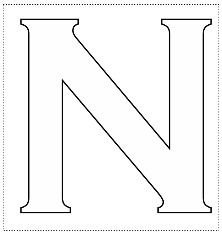 Molde letra N para imprimir e recortar em tamanho grande - Artesanato ...