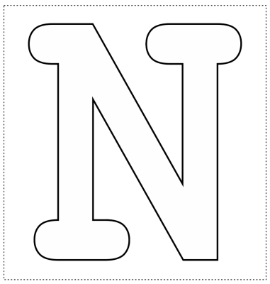 Molde letra N para imprimir e recortar em tamanho grande - Artesanato ...
