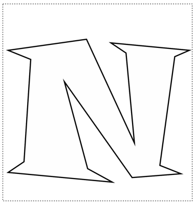 Molde letra N para imprimir e recortar em tamanho grande - Artesanato ...