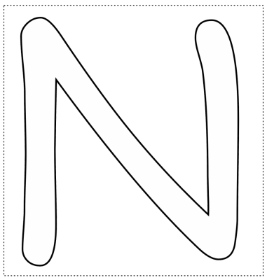 Molde letra N para imprimir e recortar em tamanho grande - Artesanato ...