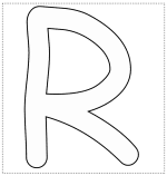 Molde letra R para imprimir maiúscula, minúscula e cursiva - Artesanato ...