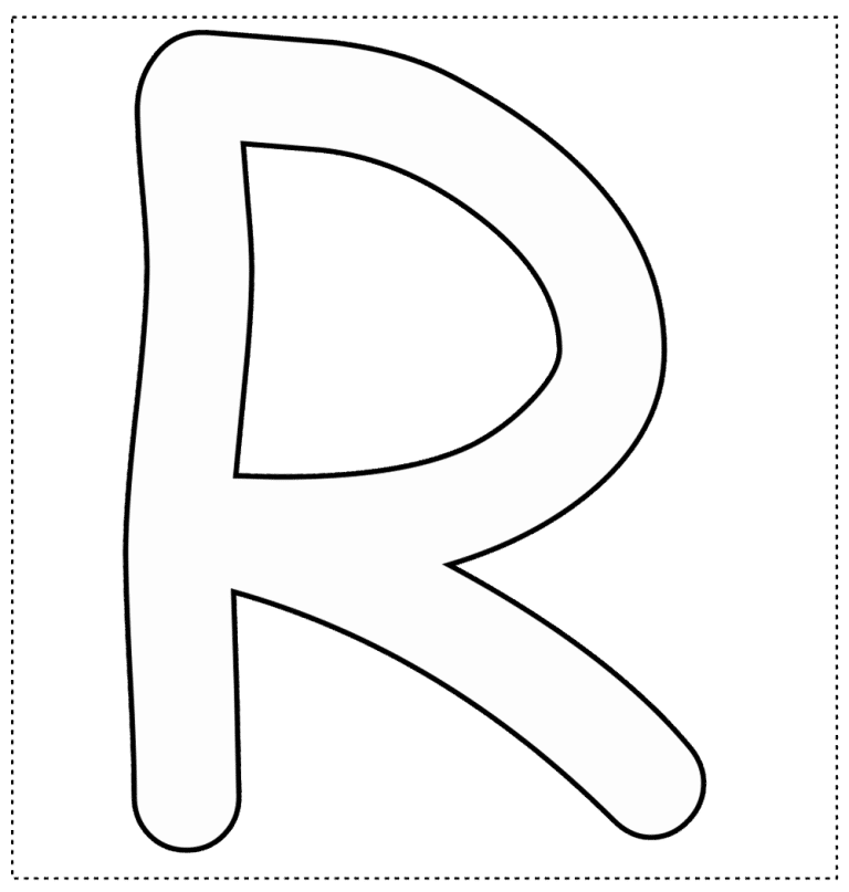 Molde letra R para imprimir maiúscula, minúscula e cursiva - Artesanato ...