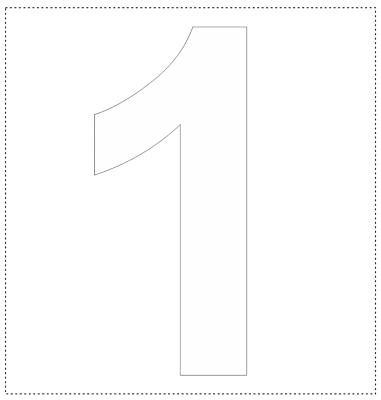 Molde número 1 para imprimir tamanho grande - Artesanato Passo a Passo!