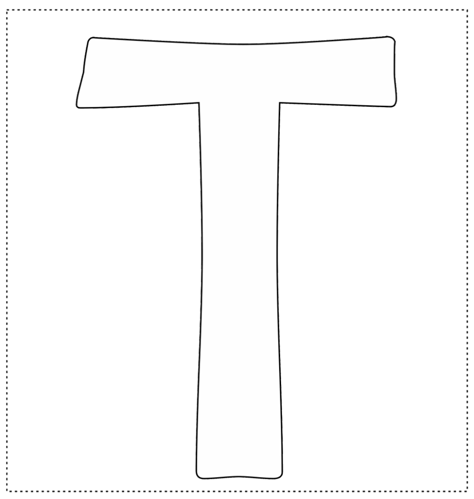 Molde letra T: minúscula, maiúscula, cursiva e tamanho grande ...