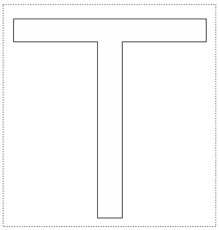 Molde letra T: minúscula, maiúscula, cursiva e tamanho grande ...