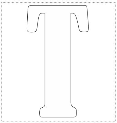 Molde letra T: minúscula, maiúscula, cursiva e tamanho grande ...