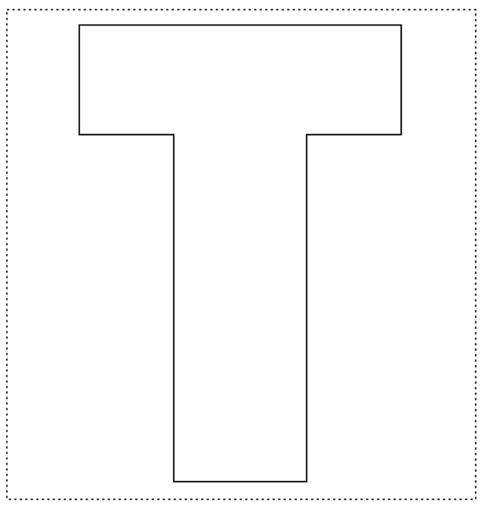 Molde letra T: minúscula, maiúscula, cursiva e tamanho grande ...