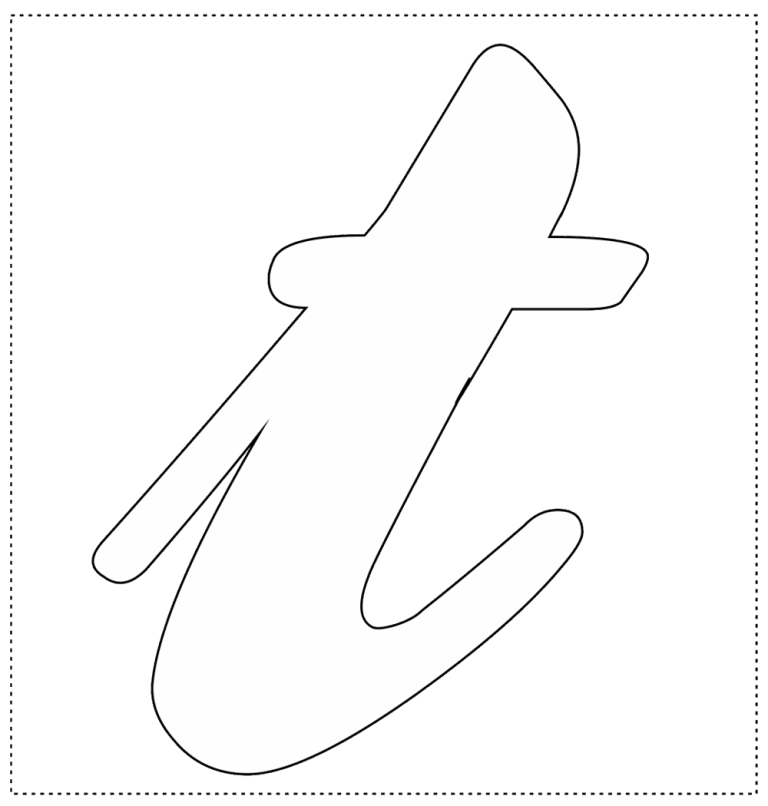 Molde letra T: minúscula, maiúscula, cursiva e tamanho grande ...