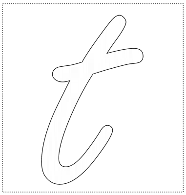 Molde letra T: minúscula, maiúscula, cursiva e tamanho grande ...