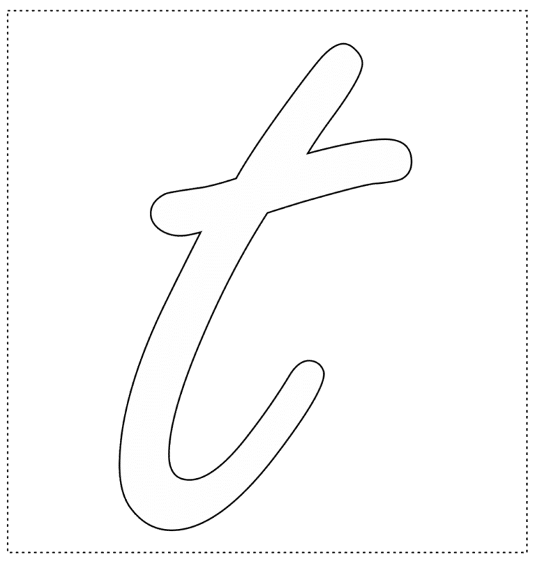 Molde letra T: minúscula, maiúscula, cursiva e tamanho grande ...