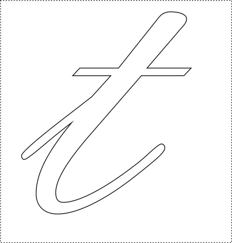 Molde letra T: minúscula, maiúscula, cursiva e tamanho grande ...