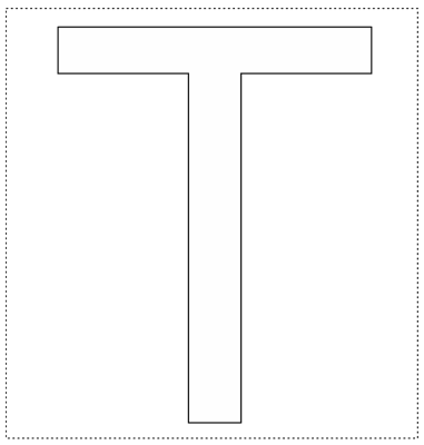 Molde letra T: minúscula, maiúscula, cursiva e tamanho grande ...