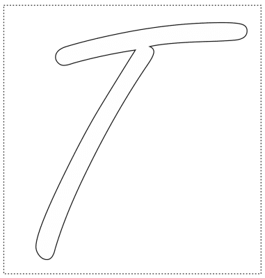 Molde letra T: minúscula, maiúscula, cursiva e tamanho grande ...