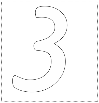 Molde Número 3 grande para imprimir, recortar ou copiar - Artesanato ...