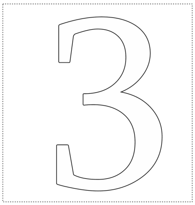 Molde Número 3 grande para imprimir, recortar ou copiar - Artesanato ...