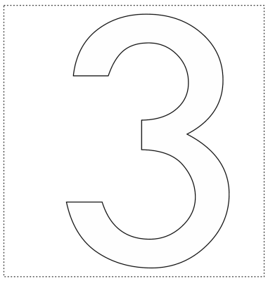 Molde Número 3 grande para imprimir, recortar ou copiar - Artesanato ...