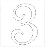 Molde Número 3 grande para imprimir, recortar ou copiar - Artesanato ...