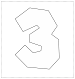 Molde Número 3 grande para imprimir, recortar ou copiar - Artesanato ...