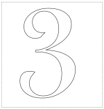 Molde Número 3 grande para imprimir, recortar ou copiar - Artesanato ...