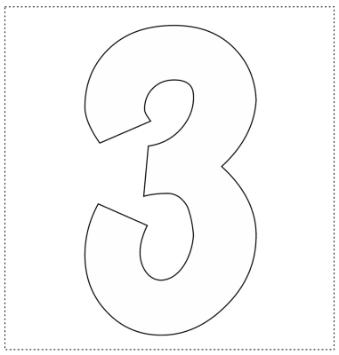Molde Número 3 grande para imprimir, recortar ou copiar - Artesanato ...